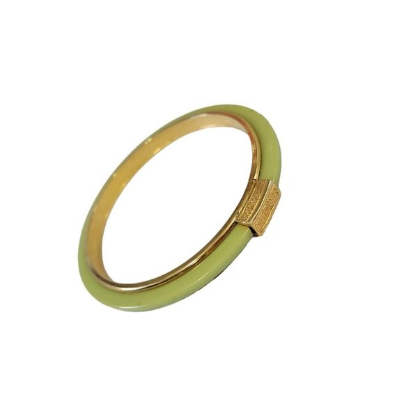 Jewelry | Vintage Bakelite Bangle Bracelet Avocado And Gold Tone Art Deco Style | Poshmark